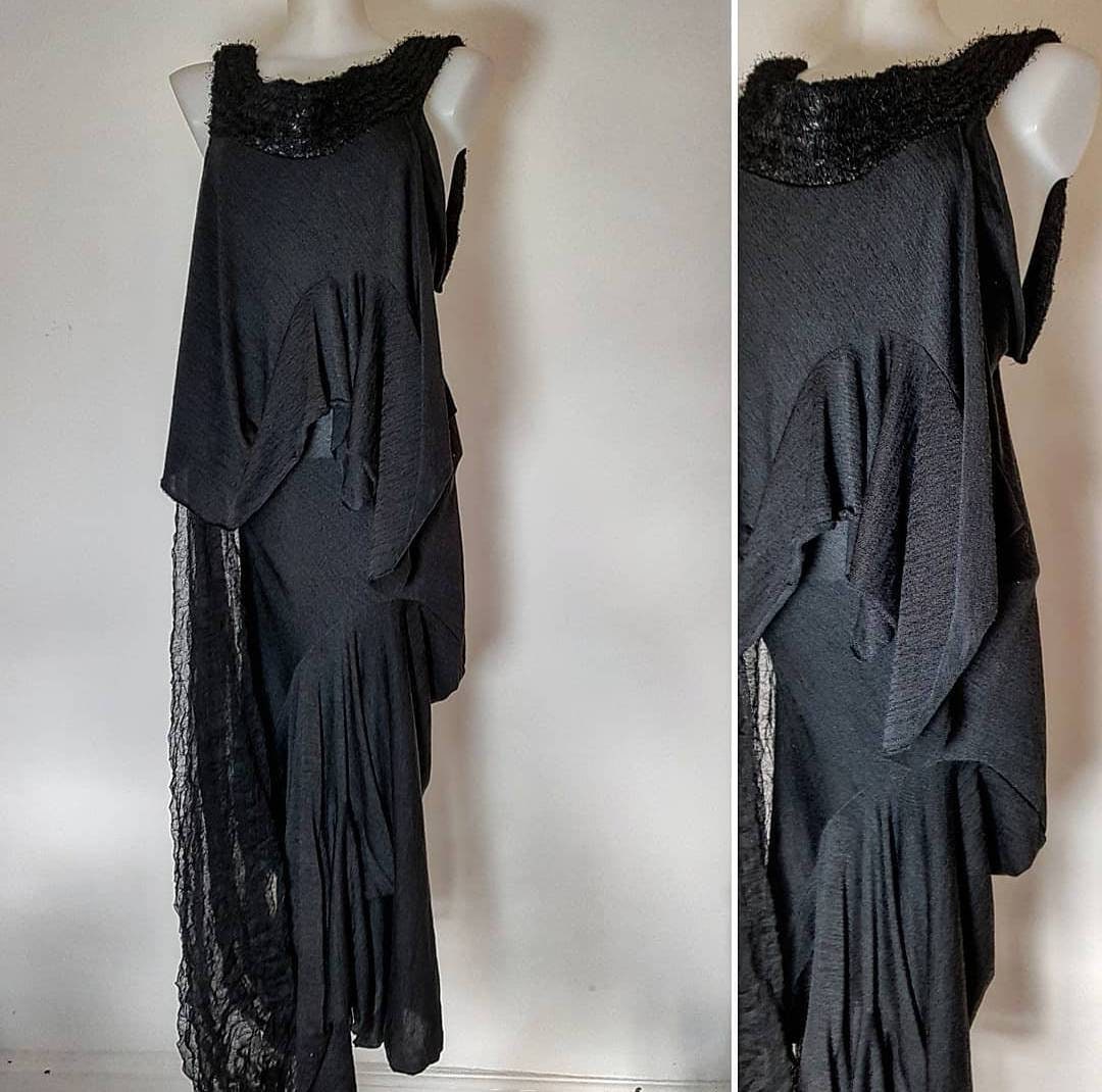 Avant-garde Handmade Bespoke Abstract Long Lagenlook Draping Dress One ...