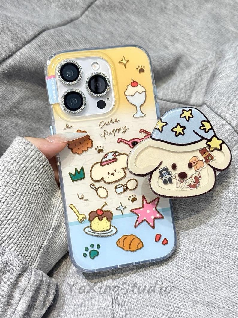 IPhone 17 Doodle Oil Painting Cake Dog Phone Case, iPhone 17 Pro Case ...