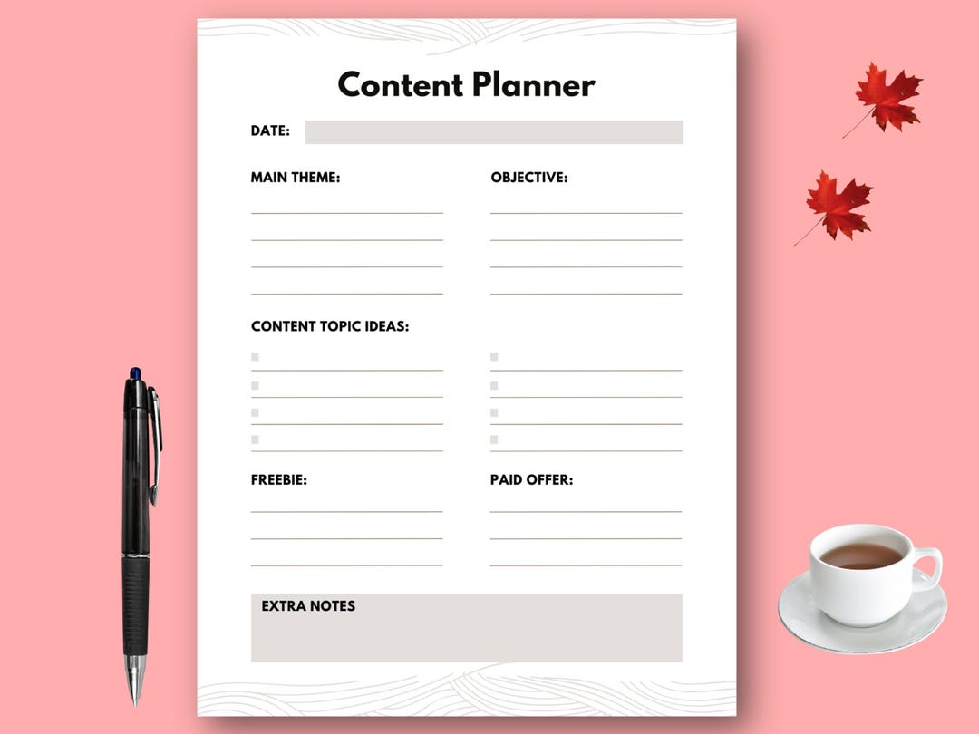 Printable Daily Planner Template PDF | Social Media Content Planner ...