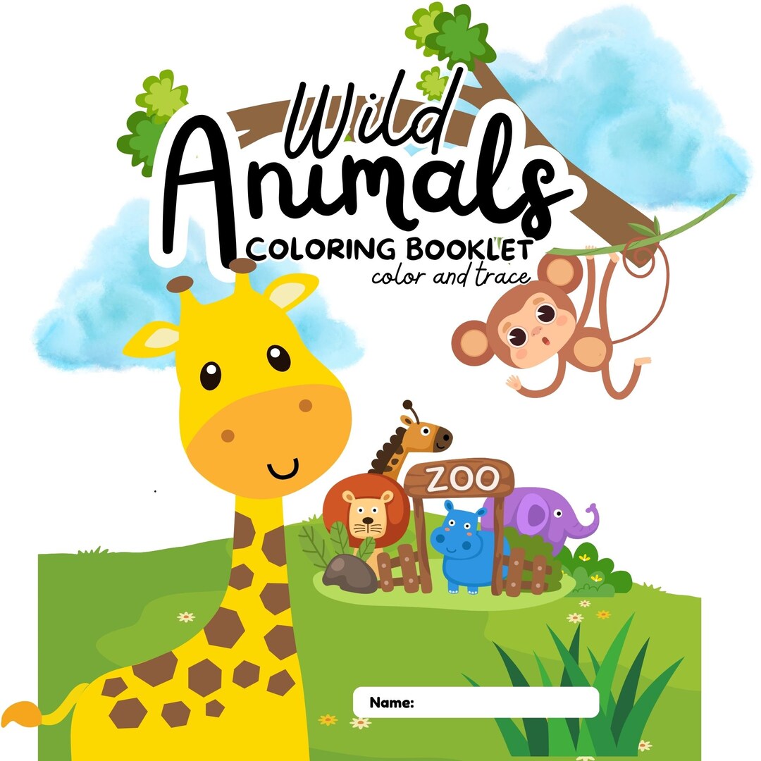 Wild Animals Coloring & Tracing Book for Kids | Fun Preschool and ...