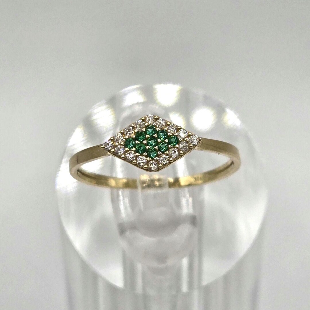 Geometric Cubic Zirconia Ring 10kt - Etsy