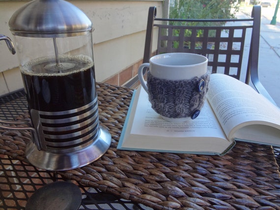 Items similar to Gray Coffee Cozy on Etsy