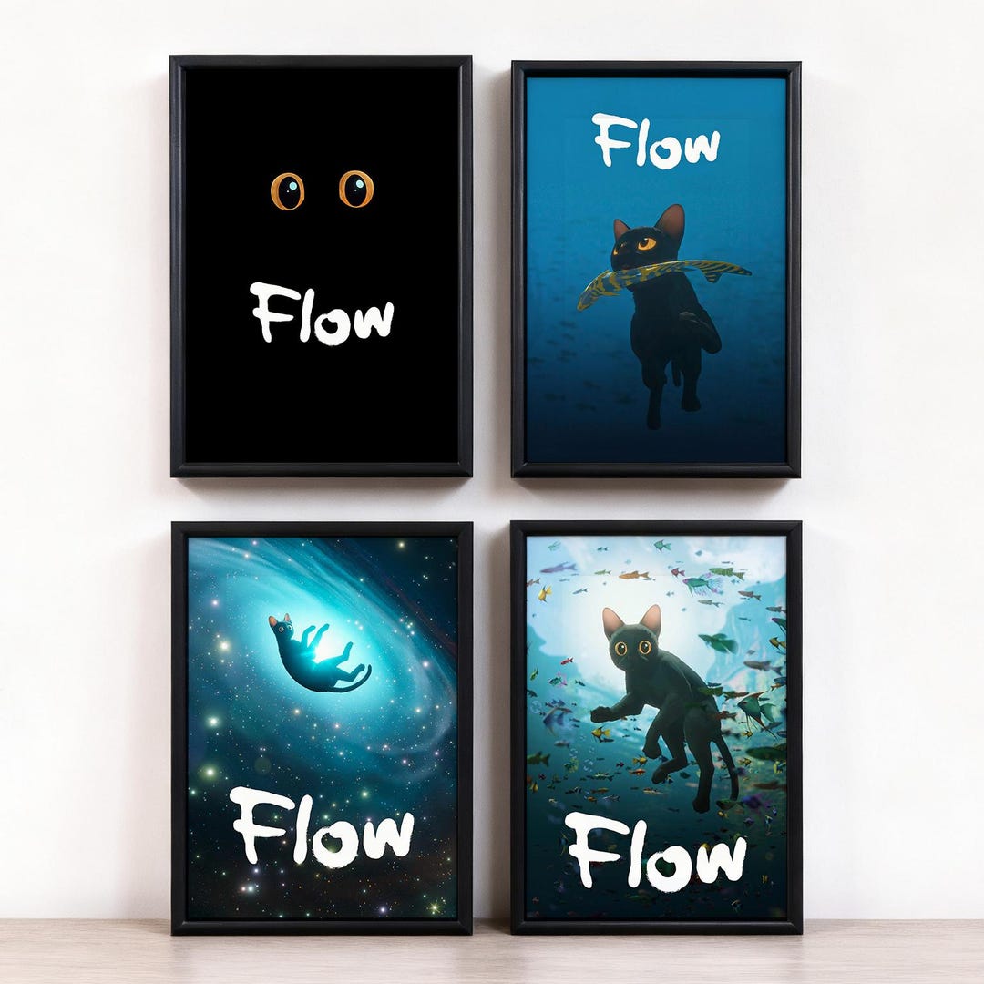 Flow Straume Movie Poster, Cat Canvas Print, Wall Art - Etsy