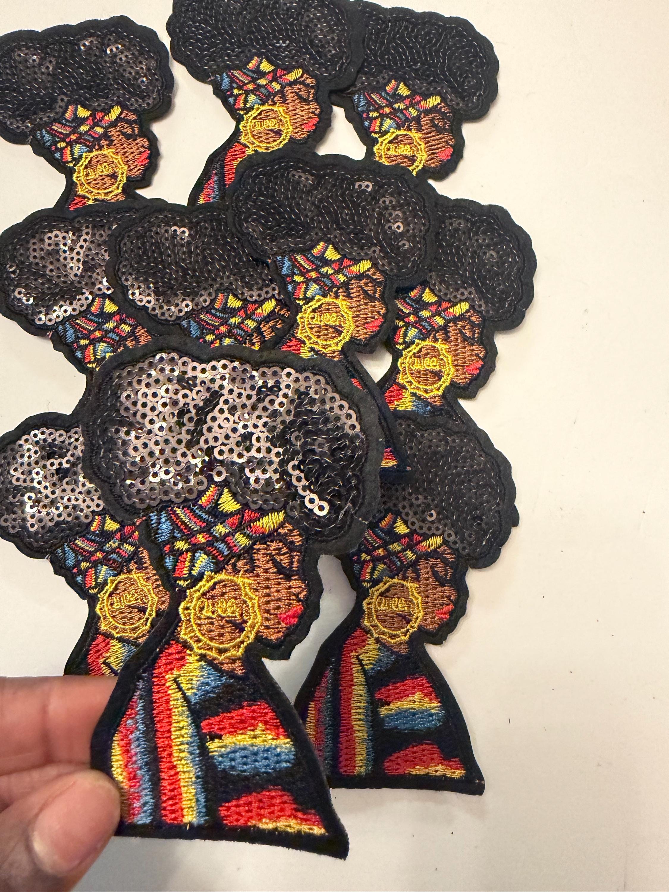 Queen Patch With Sequin Hair, Embroidered Applique (small & Big) - Etsy