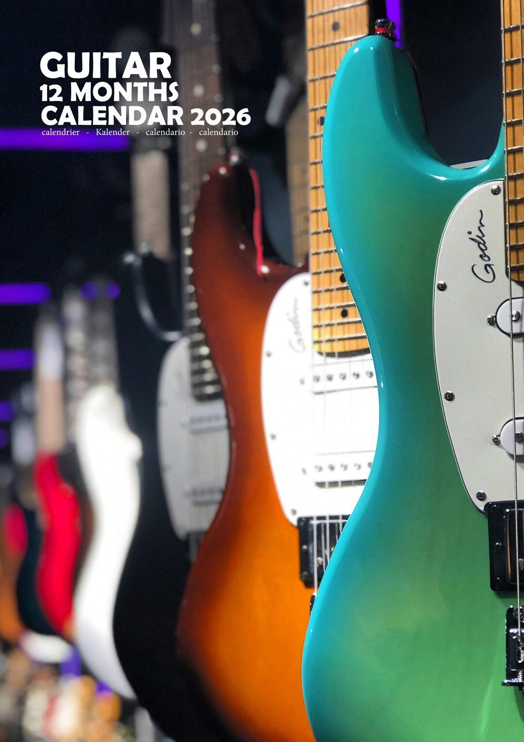Guitar 2026 A3 Wall Calendars - Etsy
