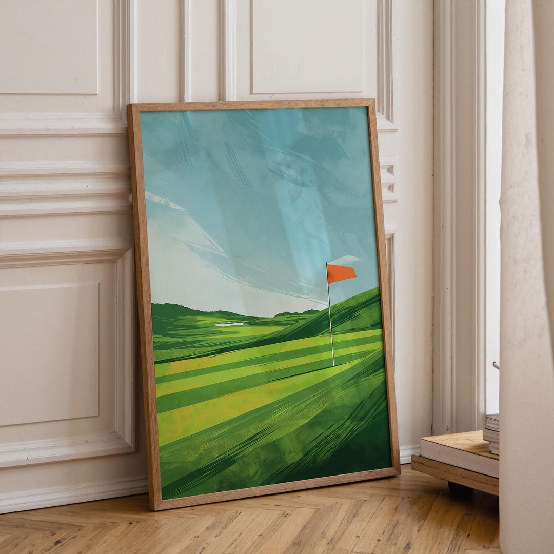 Abstract Golf Course Wall Art, Modern Golf Print, Minimalist Fairway ...
