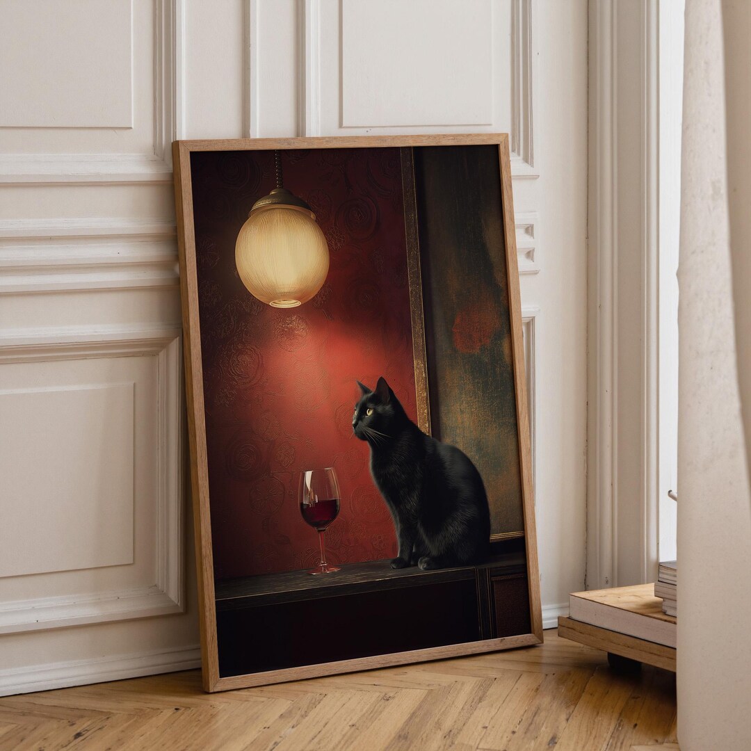 Baroque Cat Art Print | Candlelight Still Life Cat With Bread Poster ...