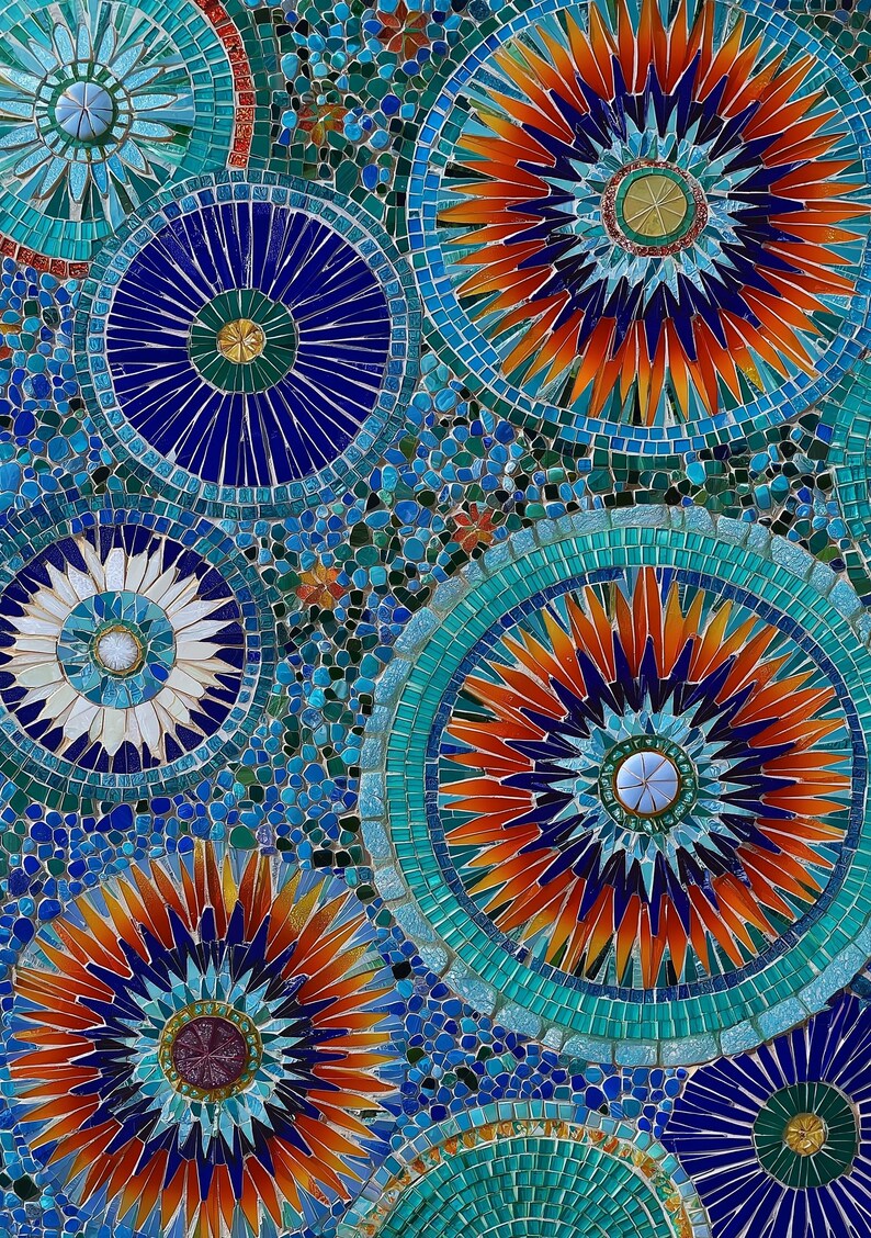 Moroccan Tile Art Print, Colorful Mediterranean Boho Poster (framed ...