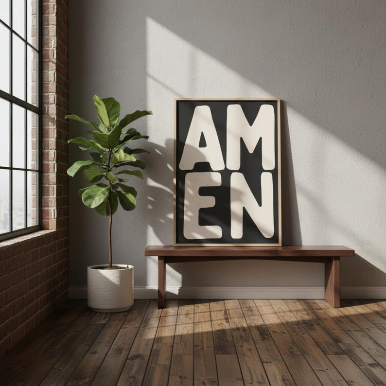 Amen Poster - Inspirational Bible Verse Typography Wall Decor - Etsy