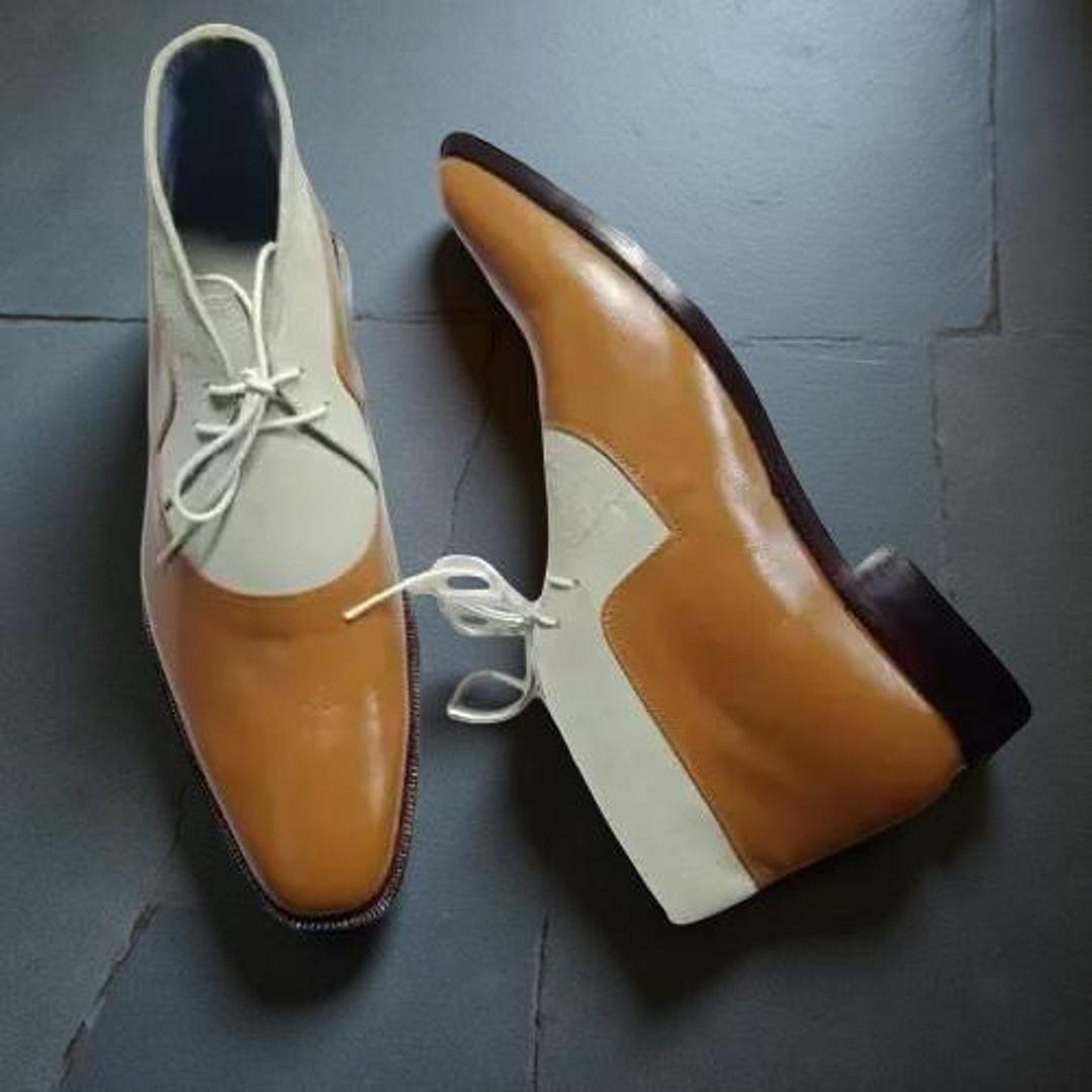 Handmade Two Tone Leather Classic Boots for Men - Etsy