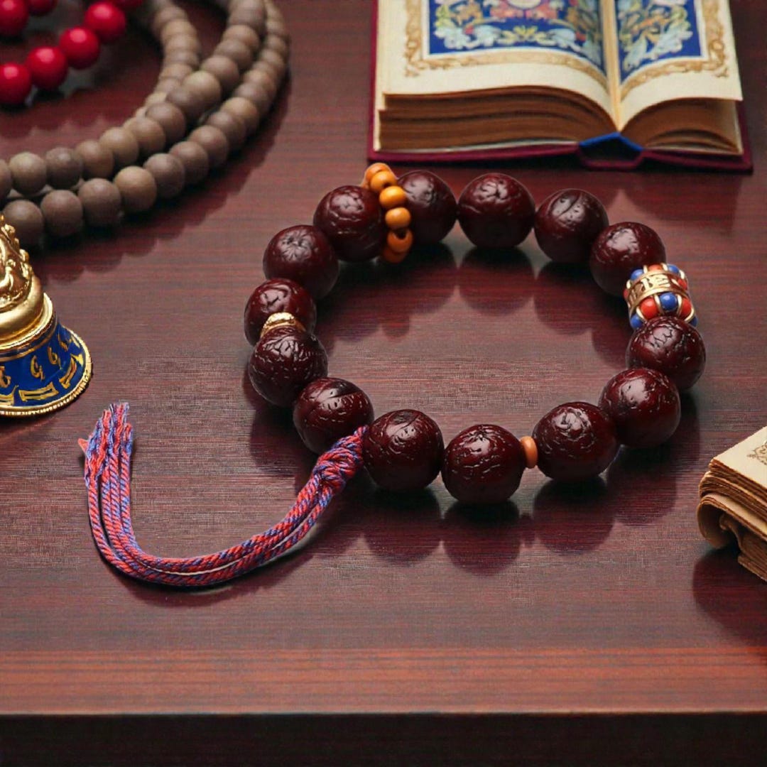 Nepali Phoenix Eye Bodhi Seed Bracelet, Jade Patina Prayer Beads - Etsy