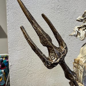 Handmade Poseidon Statue: Bronze Effect Greek Sea God With Trident 45 ...