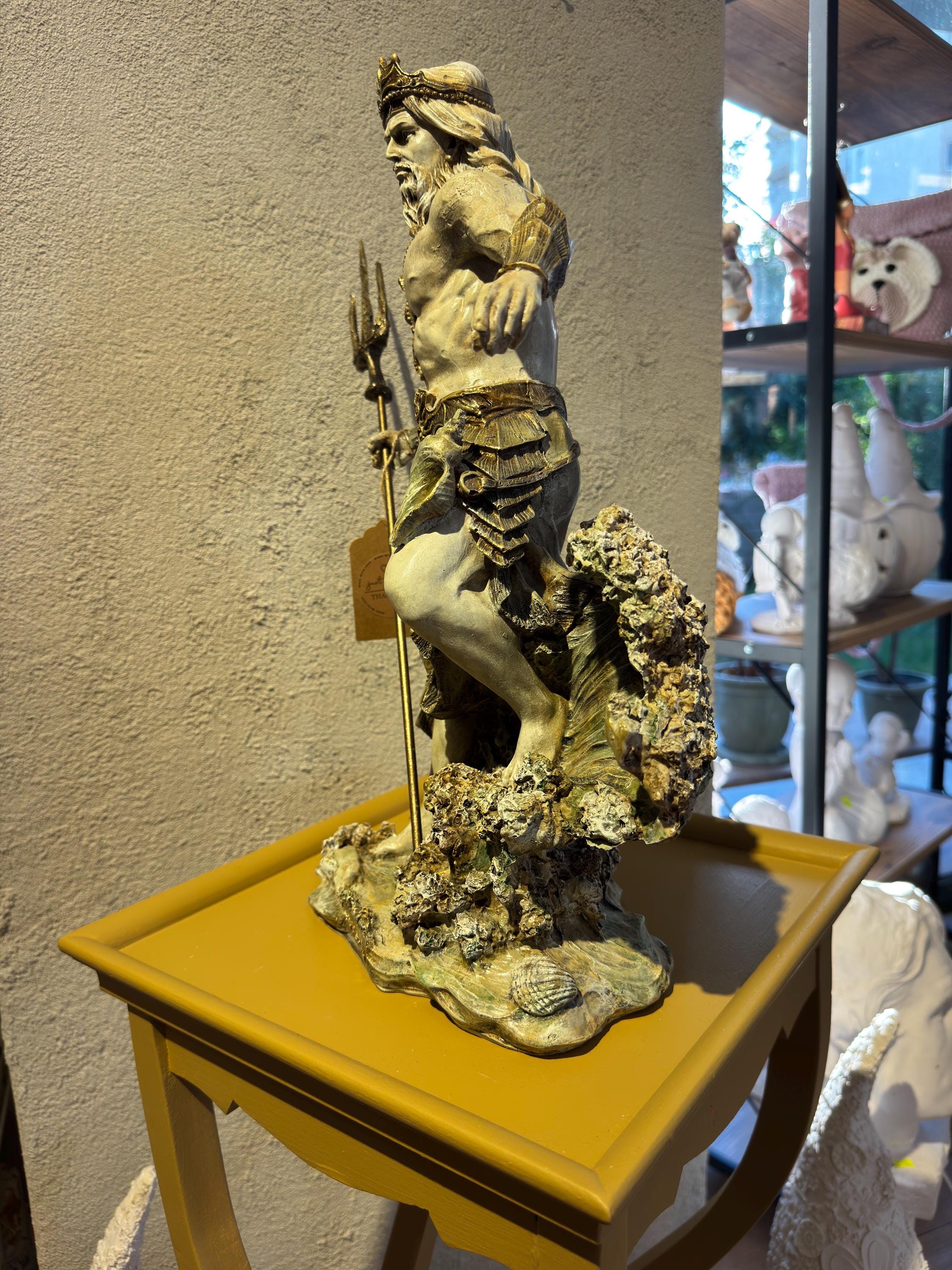 Handmade Poseidon Statue: Bronze Effect Greek Sea God With Trident 45 ...