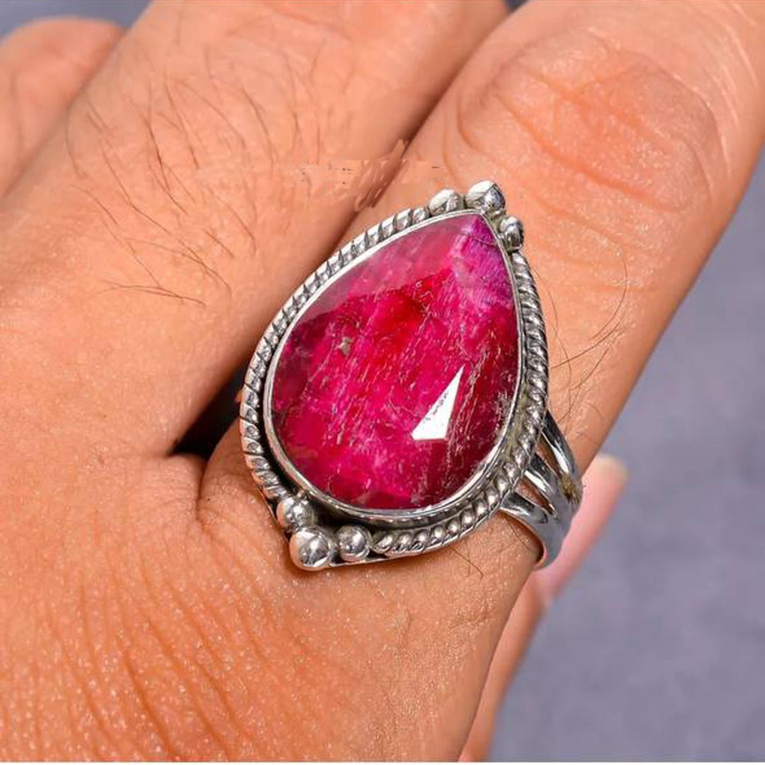 Handmade Natural Ruby Ring: Panchdhatu Astrological Jewelry - Etsy