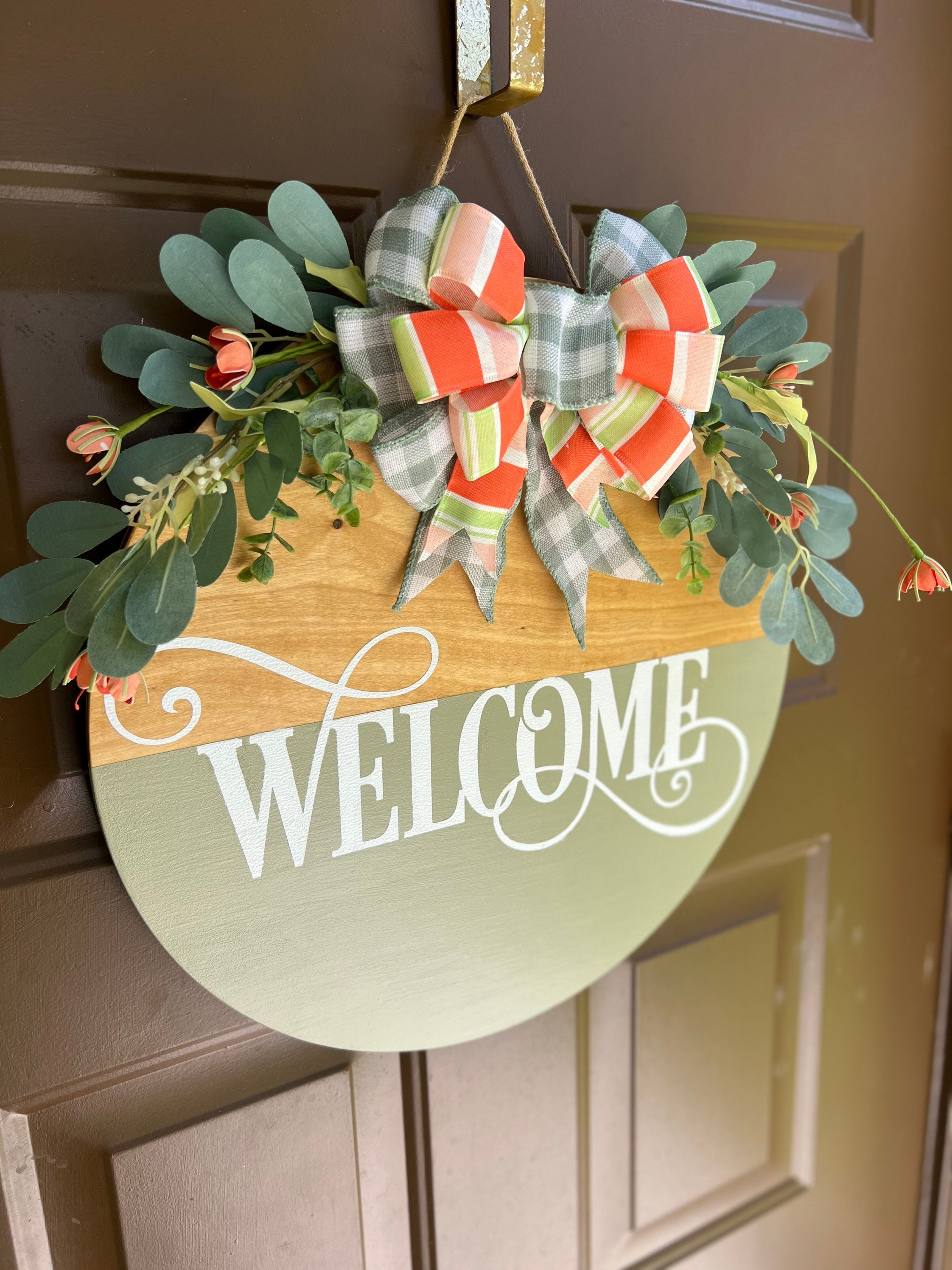 Front Door Welcome Sign/ Welcome Door Hanger/ Front Door Decor/ Year ...