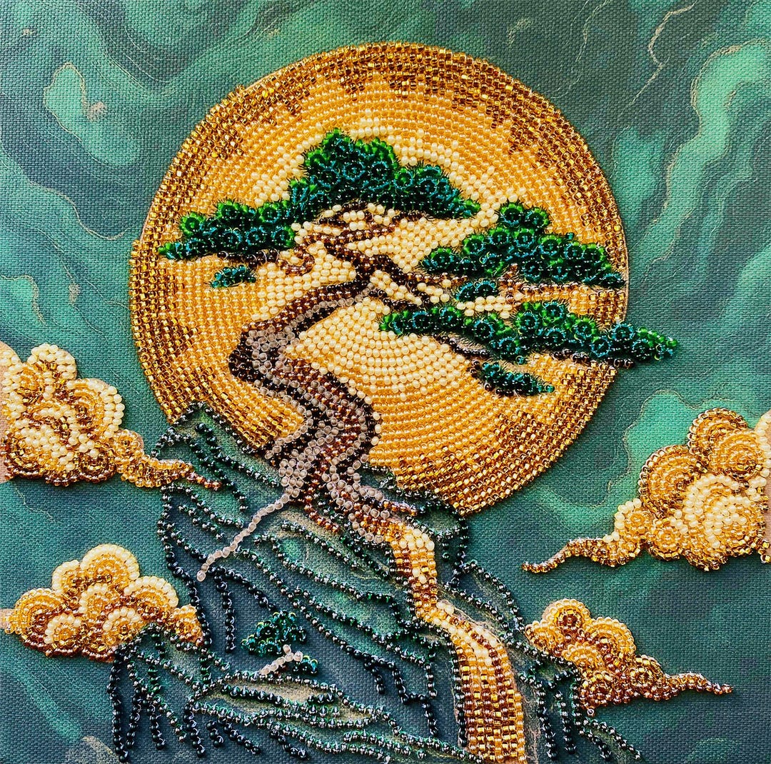 Bead Embroidery Kit Tree of Life Bonsai, DIY Beading Kit for Beginners ...