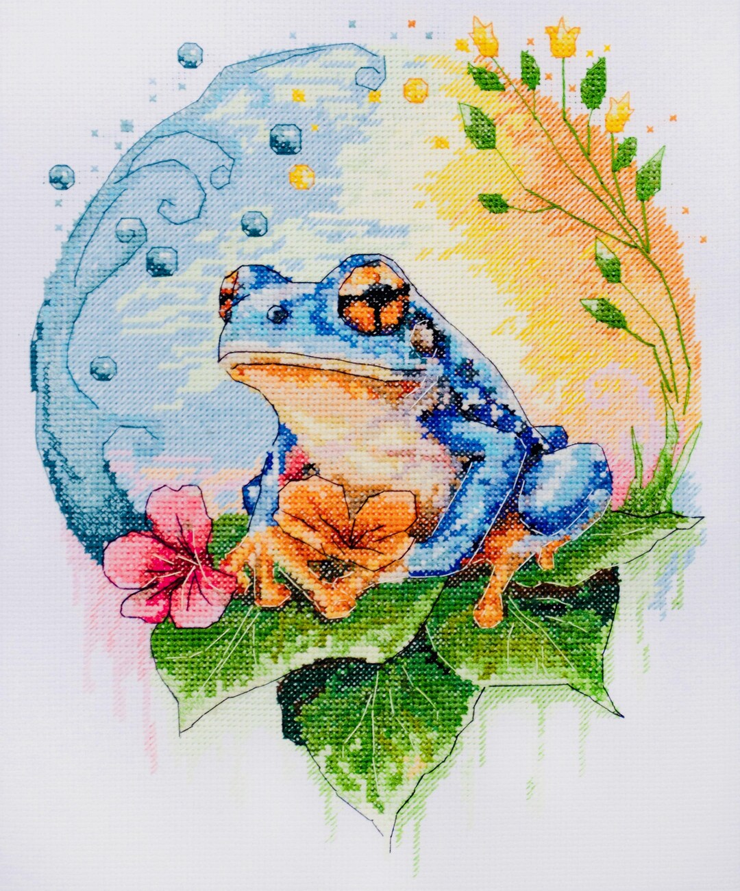 Frog Cross Stitch Kit – Nature Embroidery Pattern for Adults, Easy ...