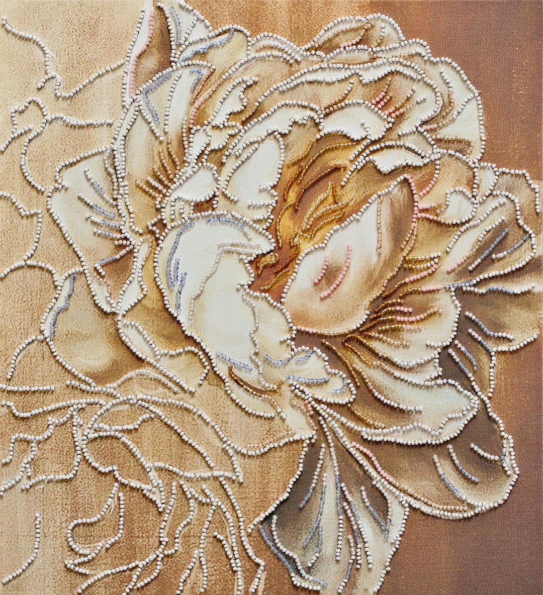Easy Bead Embroidery Kit for Beginners – Rose Flower Design, DIY ...