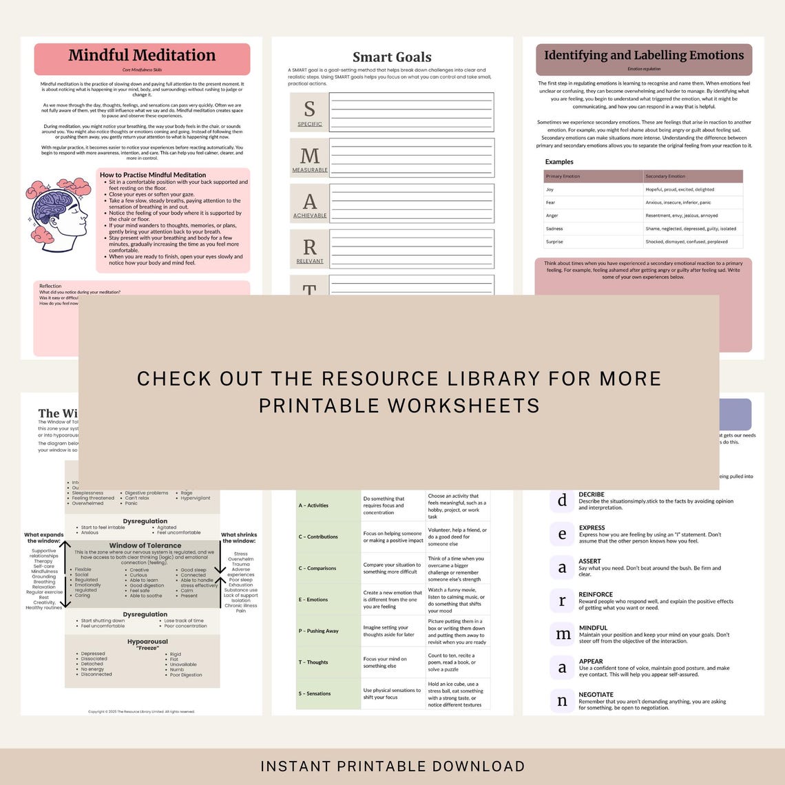 Challenging Anxious Thoughts Worksheet | CBT Anxiety Tool | Thought ...