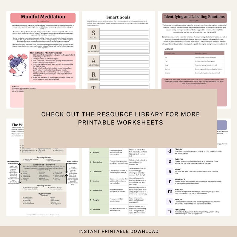 Challenging Anxious Thoughts Worksheet | CBT Anxiety Tool | Thought ...