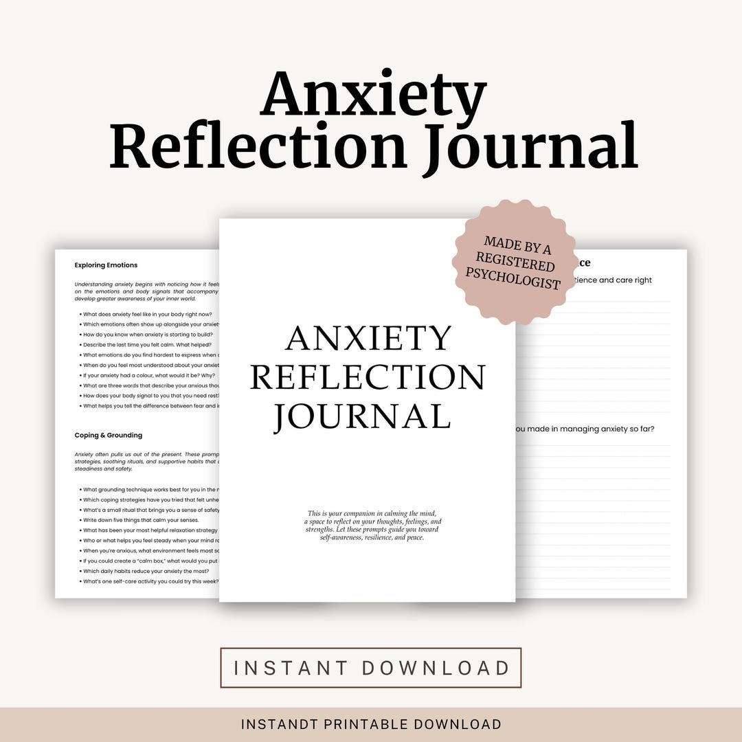 Anxiety Journal Prompts: Self-care Reflection Worksheets (PDF) - Etsy