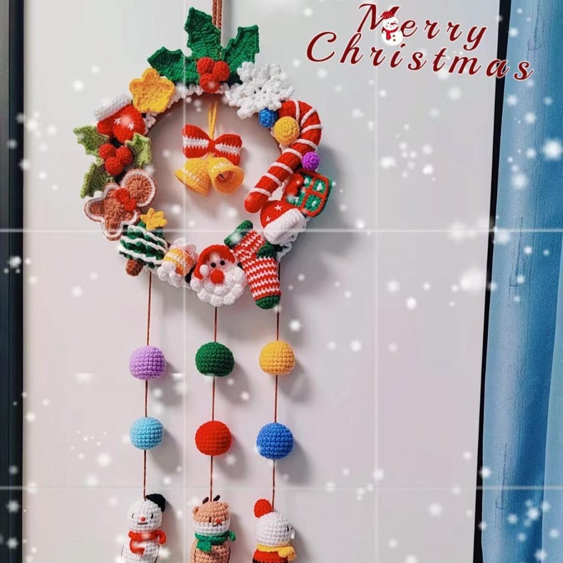 Christmas Wreath Crochet Pattern – Santa, Tree, Gingerbread, Bell ...