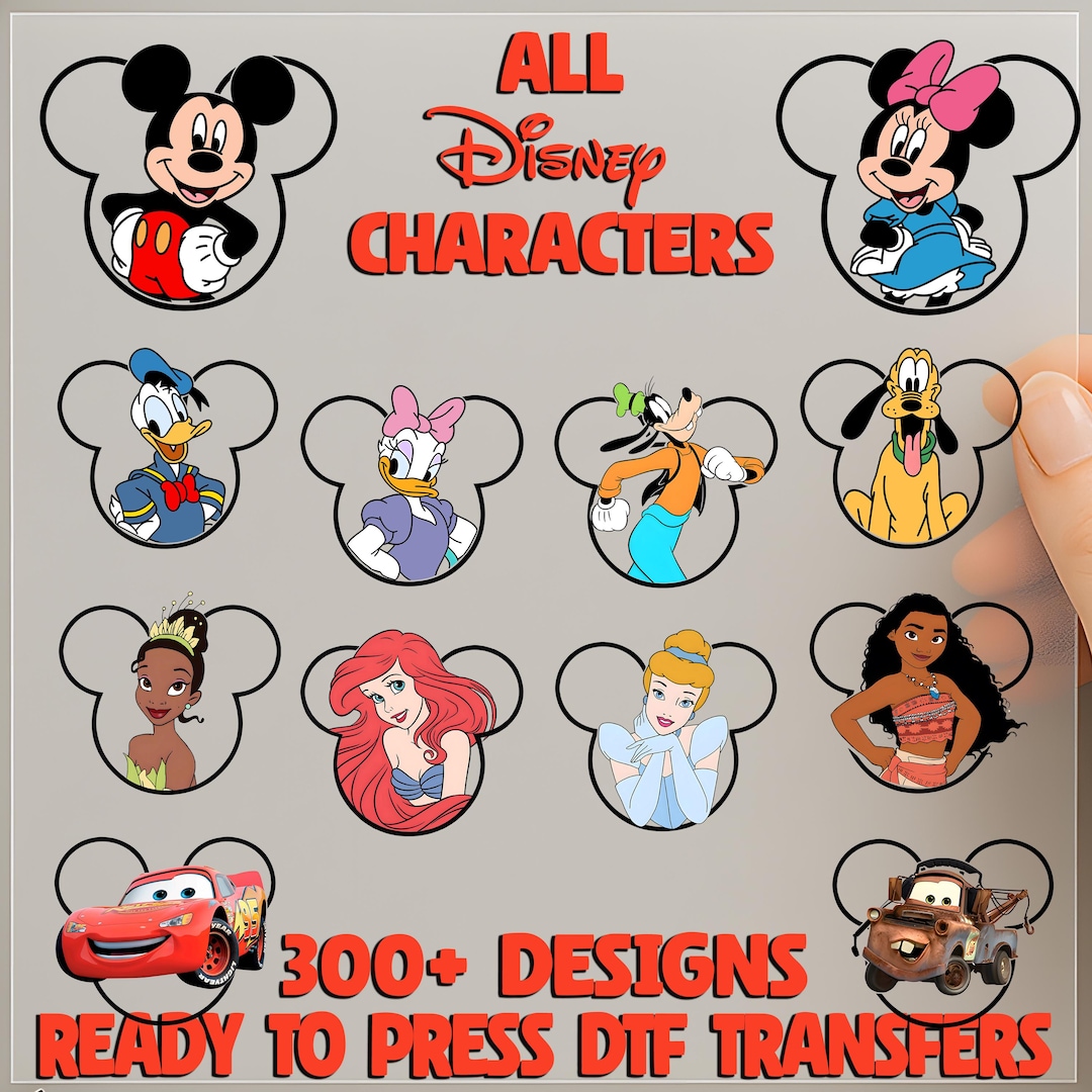 Disney All Characters Dtf Transfer, Mickey and Friends Dtf, Custom ...