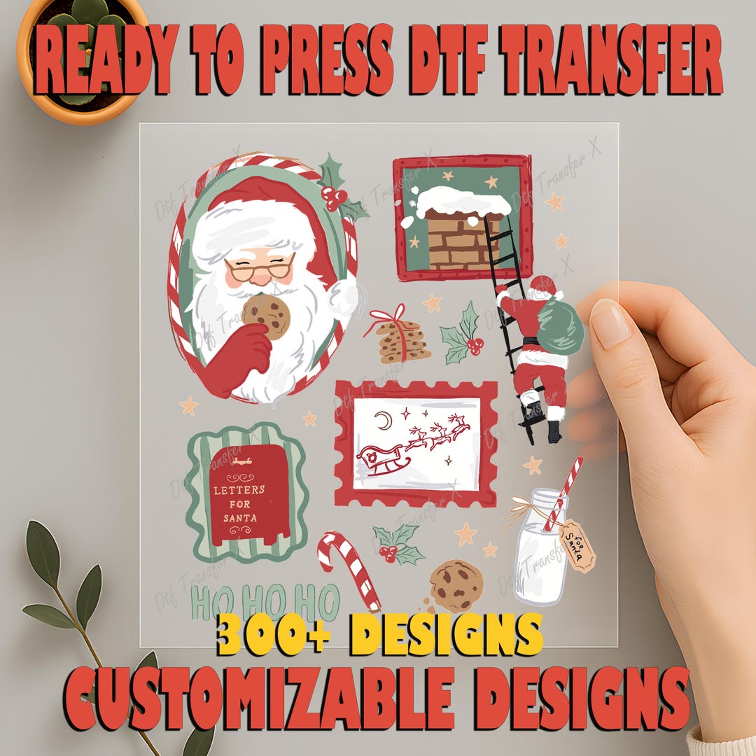 Vintage Santa Claus DTF Transfer, Retro Santa Christmas DTF, Ready to ...