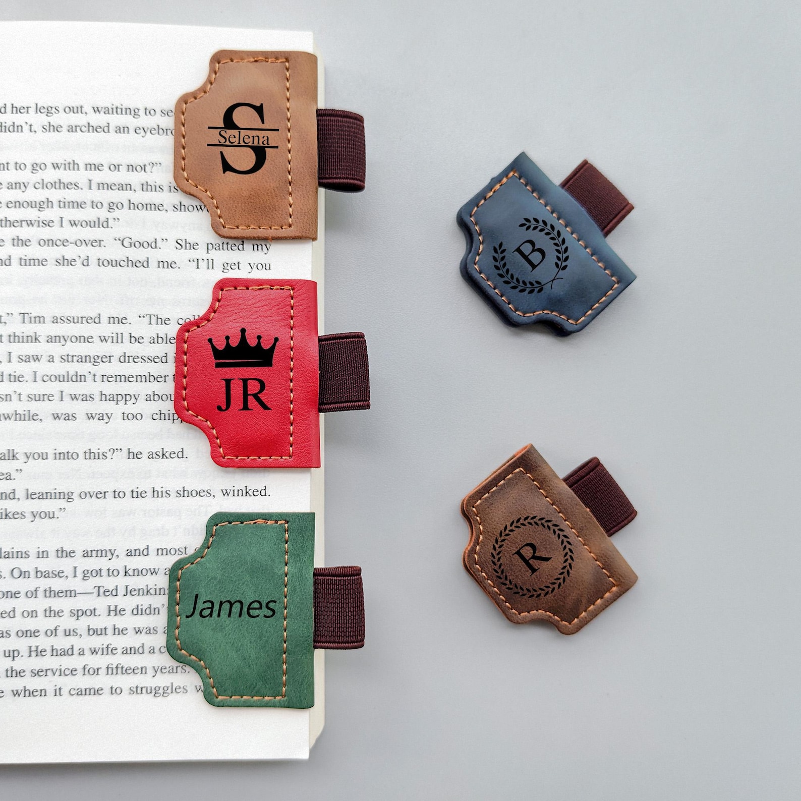 Engraved Leather Magnetic Pen Clip: Personalized Bookmark,custom Reader ...