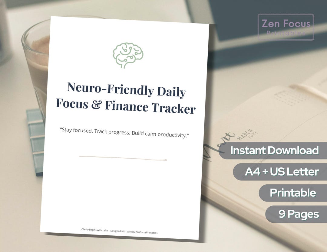 Neuro-friendly Daily Focus & Finance Tracker | ADHD Friendly Daily ...