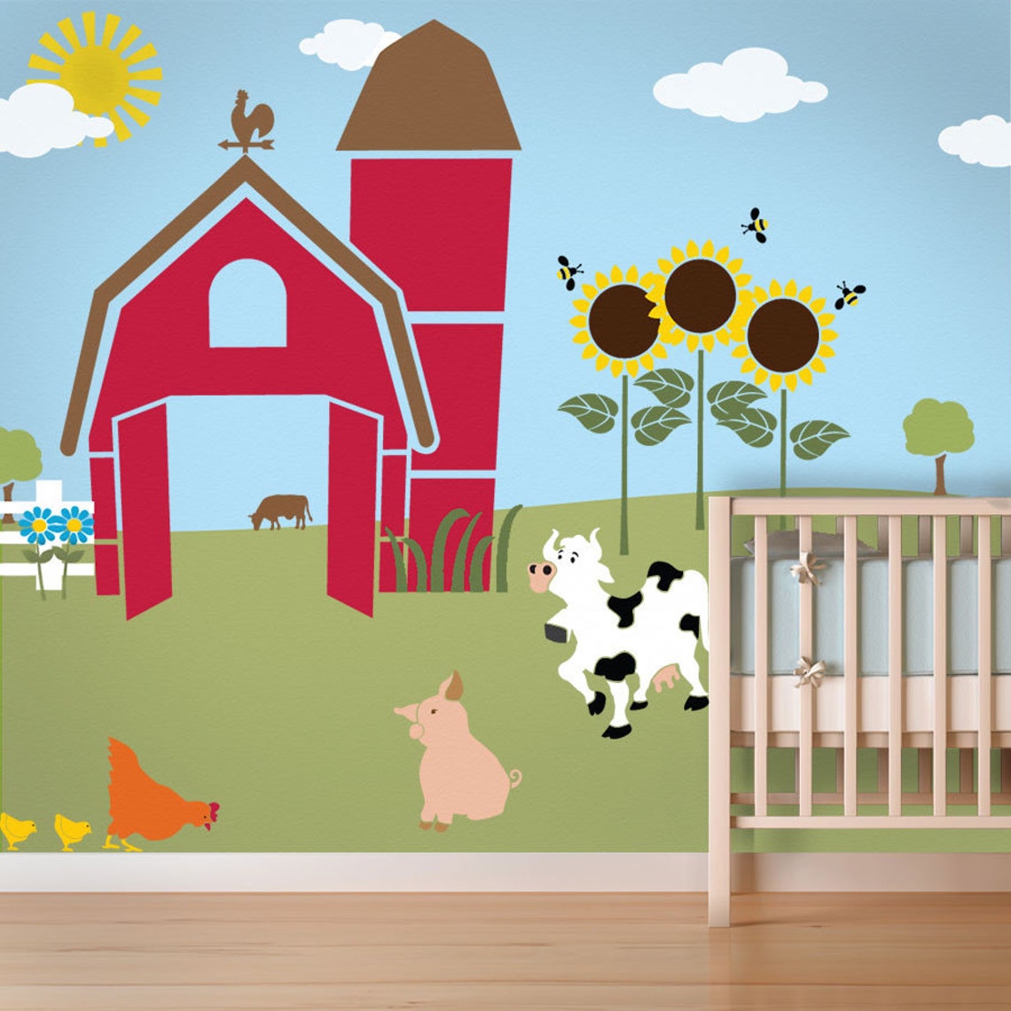 Bee Wall Stencil for Painting Kids or Baby Room Mural - Etsy