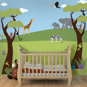 Jungle Tree Stencil for Painting Kids or Baby Room Mural sku176 ...