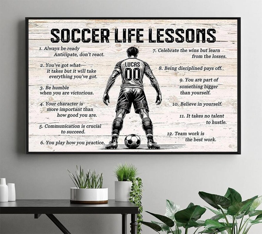 Soccer Life Lessons Personalized Poster, Custom Soccer Poster Print ...