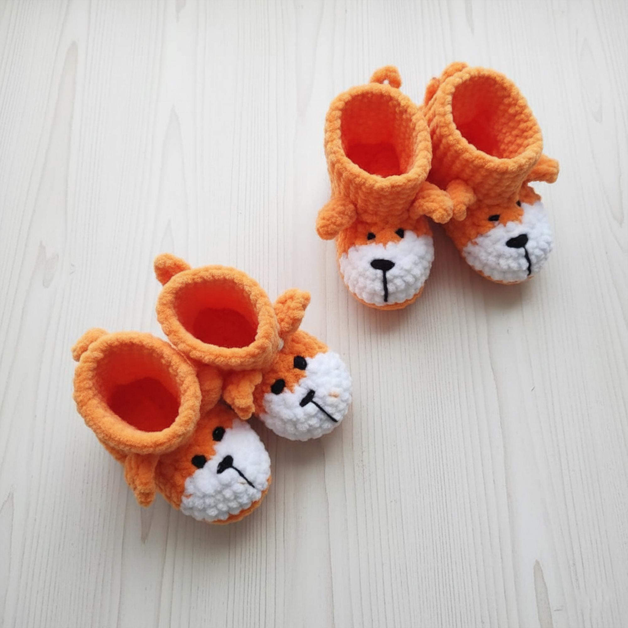 6 Baby Animals Crochet Shoes Pattern PDF, Unicorn Reindeer Fox Booties ...
