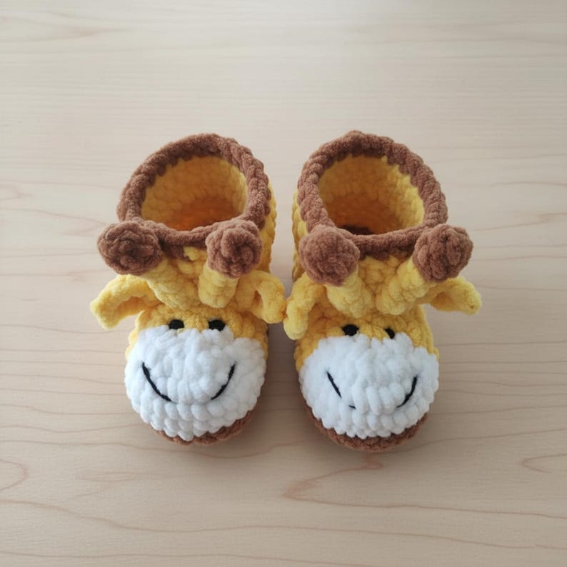 6 Baby Animals Crochet Shoes Pattern PDF, Unicorn Reindeer Fox Booties ...