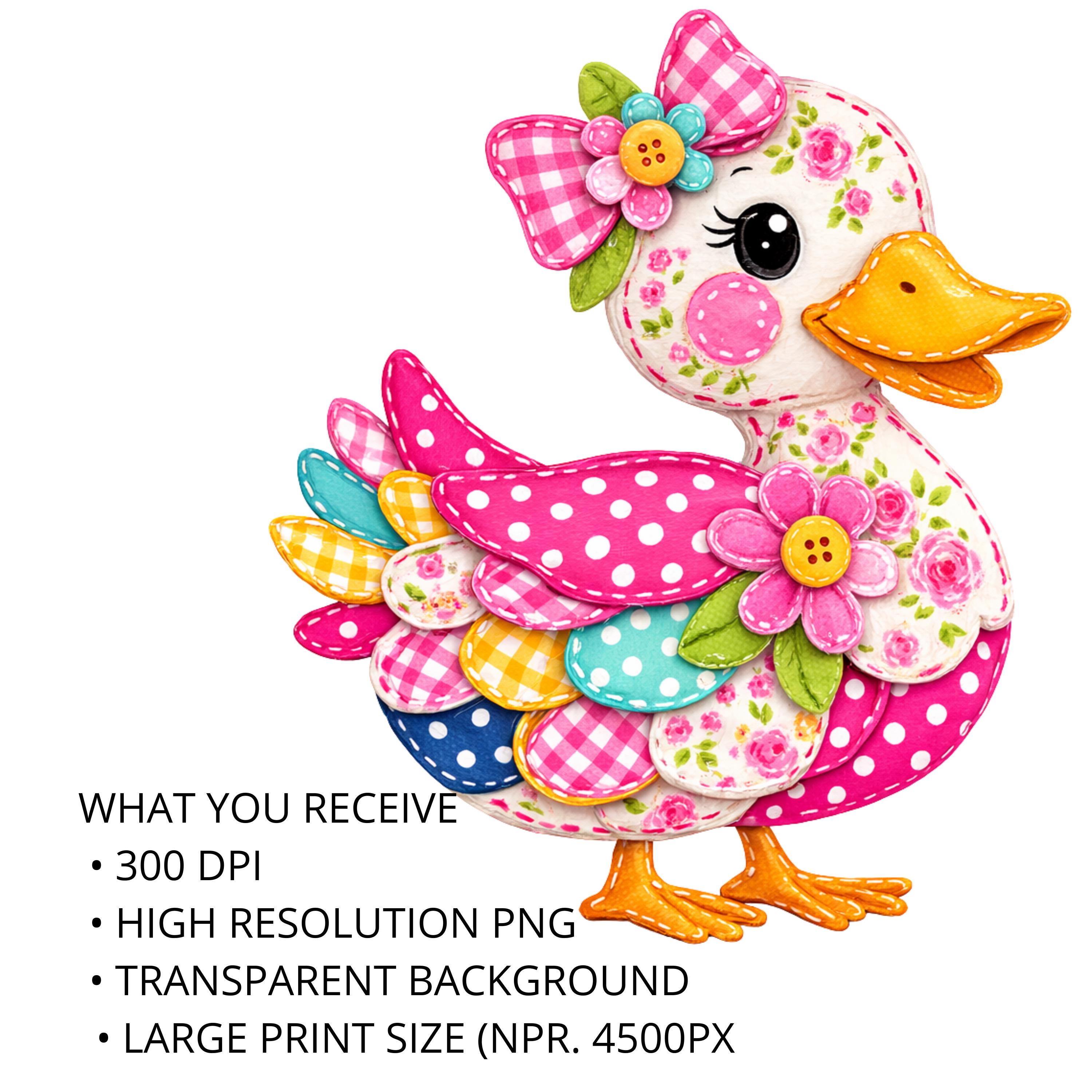 Patchwork Duck PNG, Easter Duck Sublimation Design, Floral Duck Digital ...