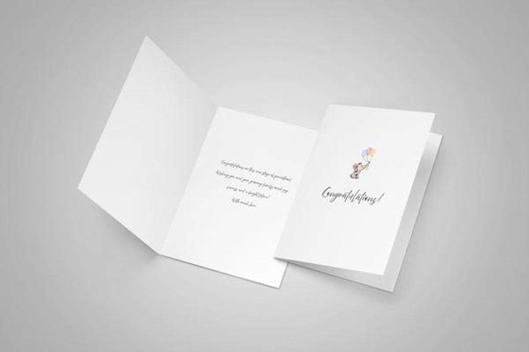 Printable Congratulations on Baby Card- Minimalistic, Elephant and ...