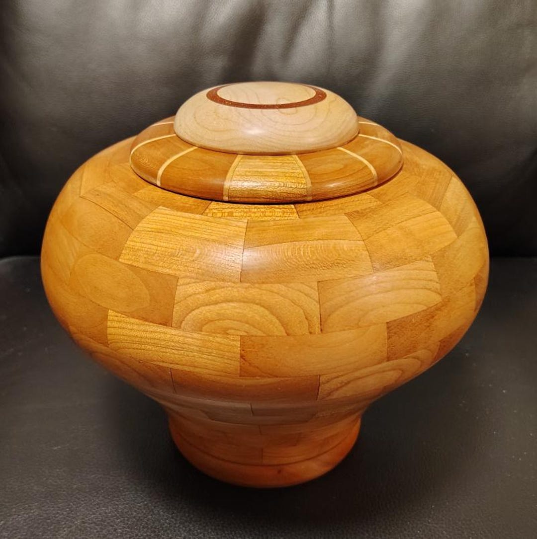 Hand Turned Segmented Cremation Urn - Approx 150 Cubic Inches - Etsy