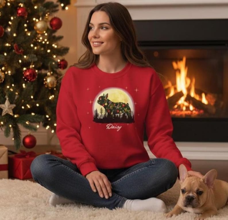 French Bulldog Christmas Sweatshirt - Custom Dog Name Sweater ...