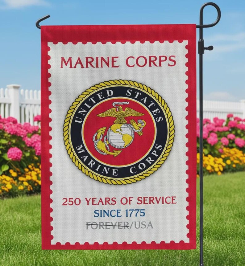 USMC Flag 250 Years of Service Since 1775 – Marine Corps Patriotic Banner – Outdoor Memorial ...