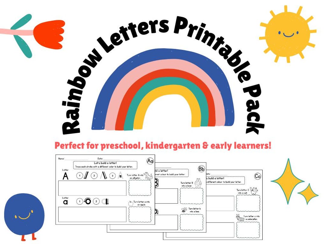 Rainbow Letters Printable Pack | Step-by-step Letter Formation ...