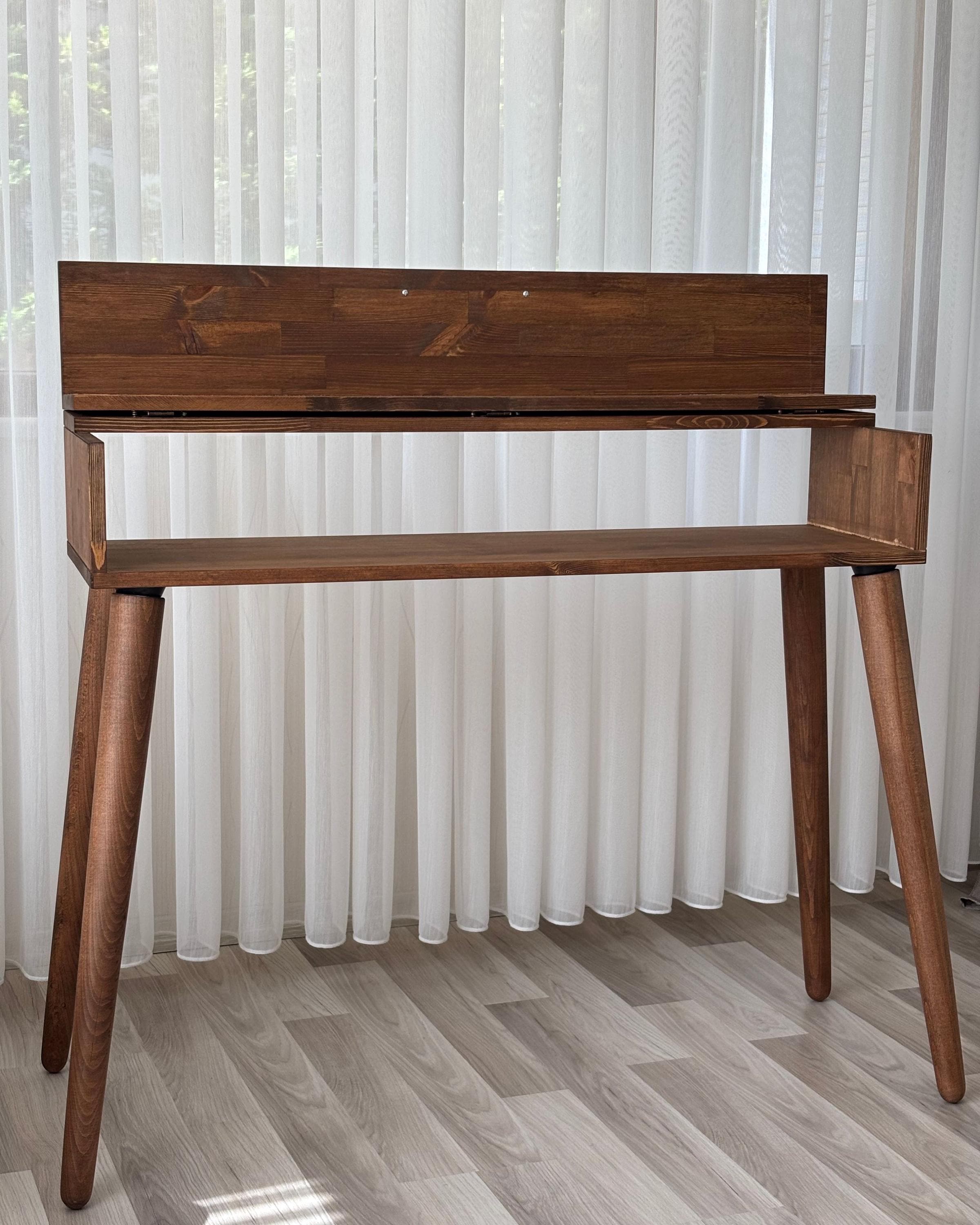 Walnut Large Solid Wood Piano Keyboard Stand , Mid Century Modern ...