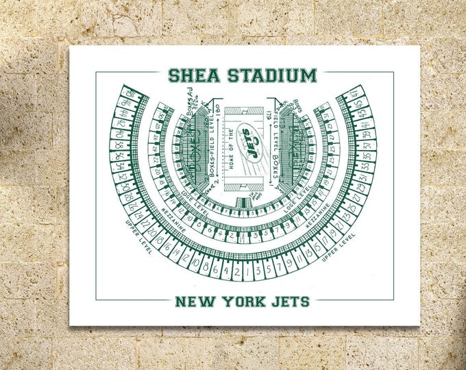Print of Vintage Shea Stadium Seating Chart Seating Chart on Photo ...