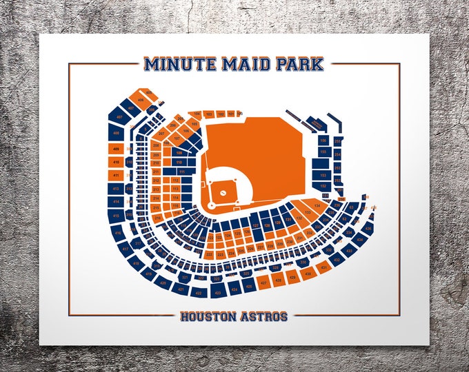 Vintage Print of Minute Maid Park Seating Chart Houston Astros - Etsy