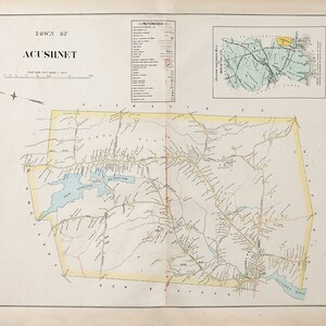 Print of Antique Map of the Town of Acushnet Massachusetts on | Etsy