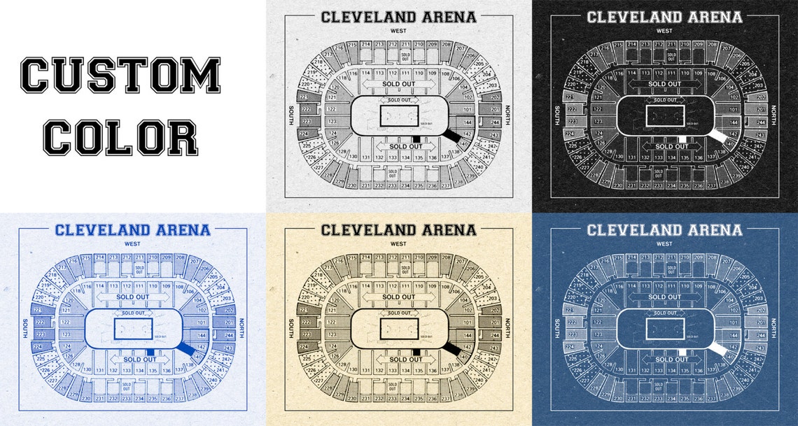 Vintage Print of Cleveland Arena Seating Chart on Premium | Etsy