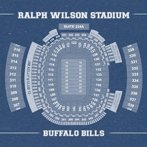 Print of Vintage Ralph Wilson Stadium Seating Chart Seating Chart on ...