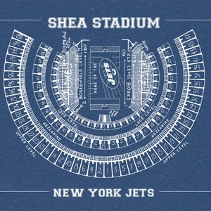 Print of Vintage Shea Stadium Seating Chart Seating Chart on Photo ...