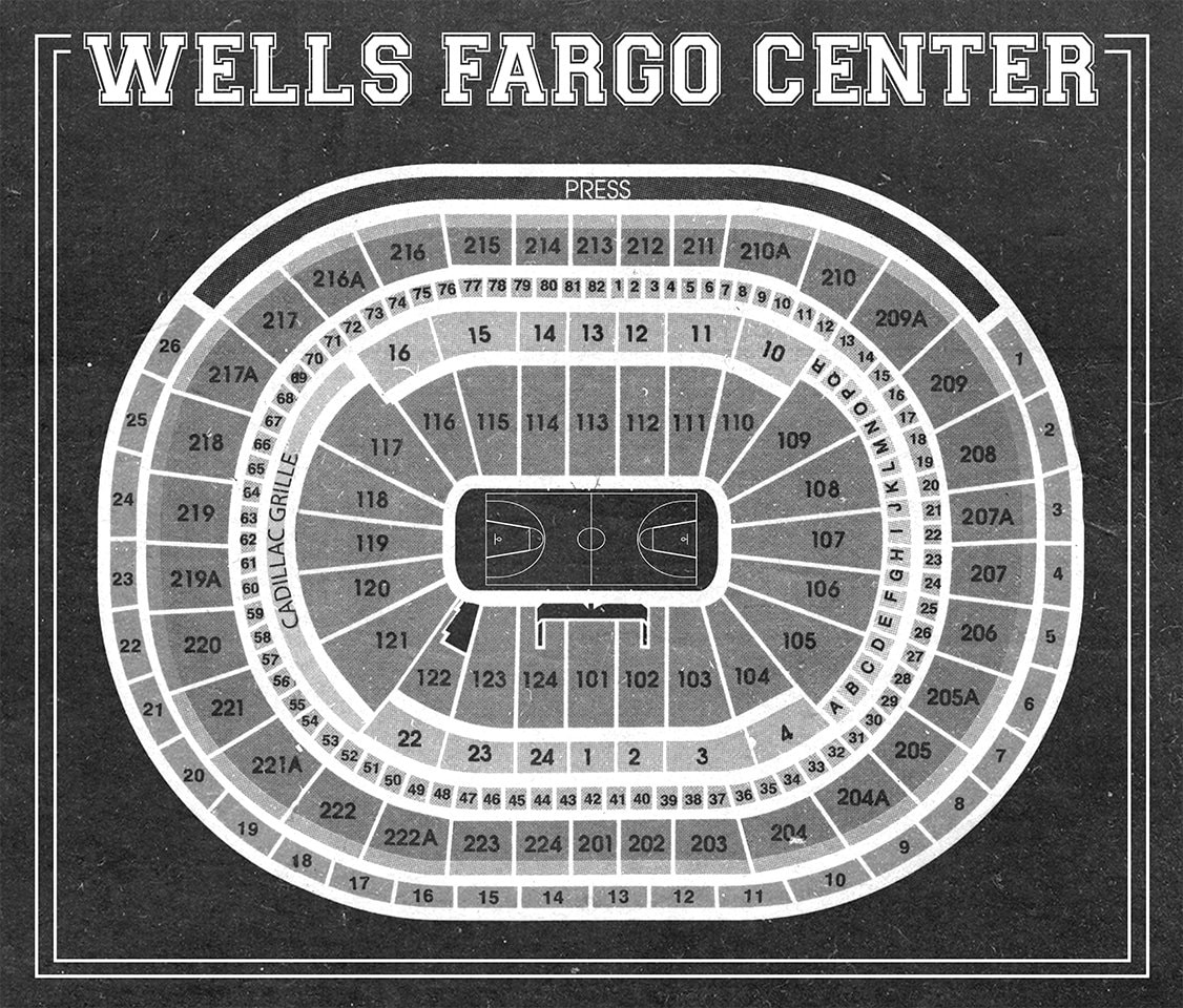 Vintage Print of Wells Fargo Center Seating Chart on Premium - Etsy