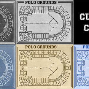 Vintage Print of Polo Grounds Seating Chart New York Giants Baseball ...